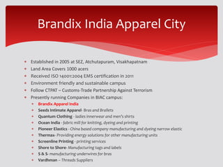 Brandix Apparel India - Apparel Internship | PPTX