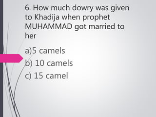 8 to 12 islamic ppt quiz | PPTX