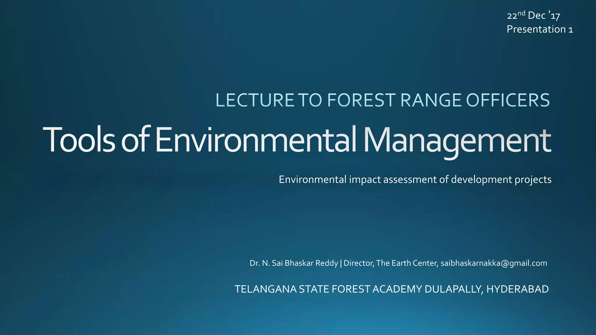 Tools of environmental management | PPTX