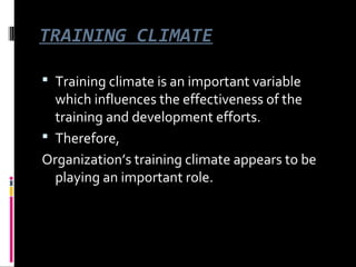 HR Notes:training climate | PPT