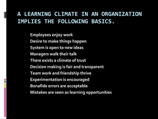 HR Notes:training climate | PPT