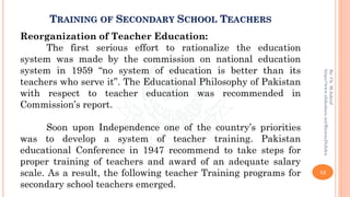 Training of Secondary School Teachers in Pakistan | PDF