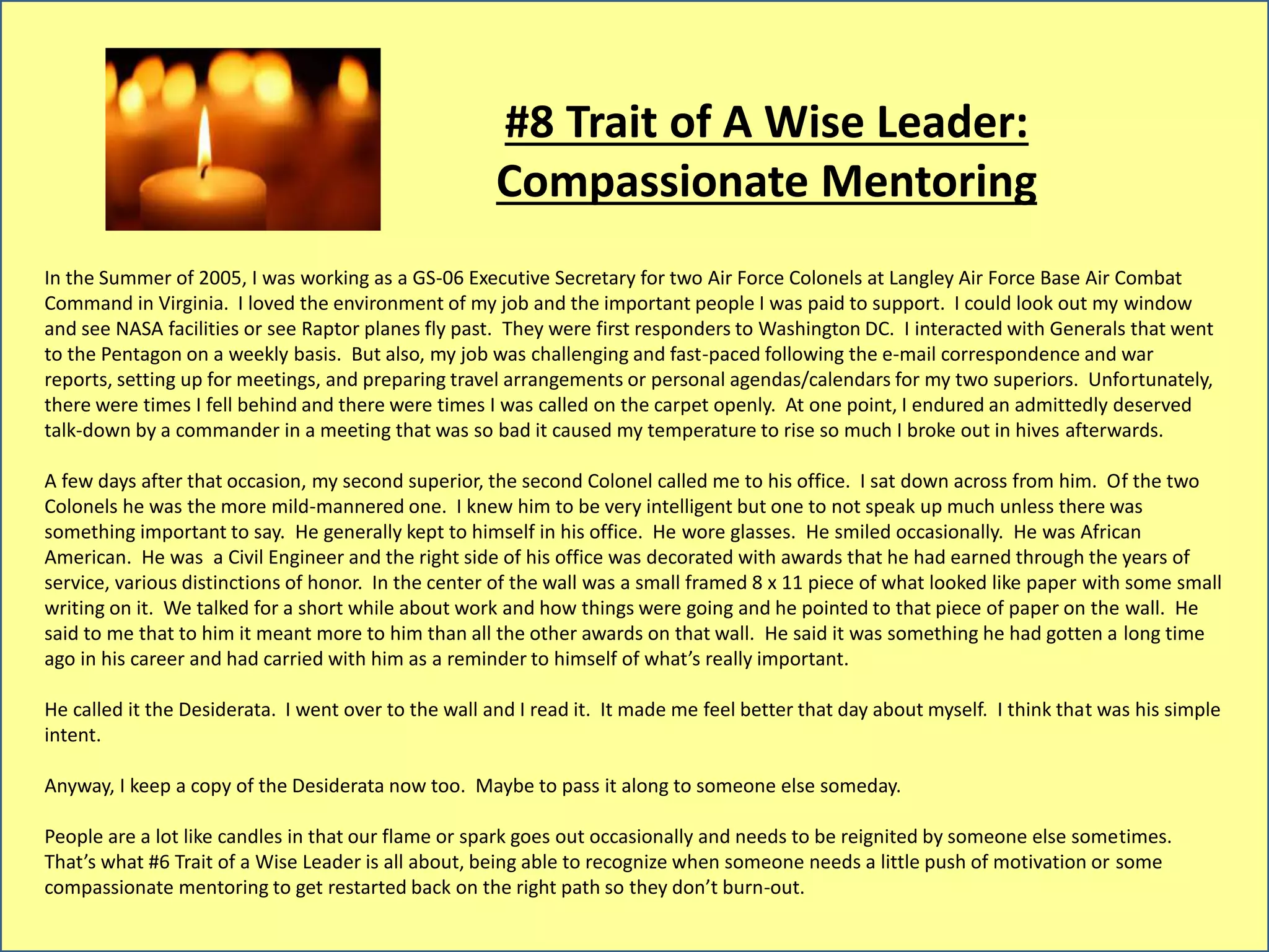 8 Traits of a Wise Leader Handout | PPT
