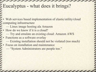 Eucalyptus - An Open-source Infrastructure for Cloud Computing | PDF | Computer Networking ...