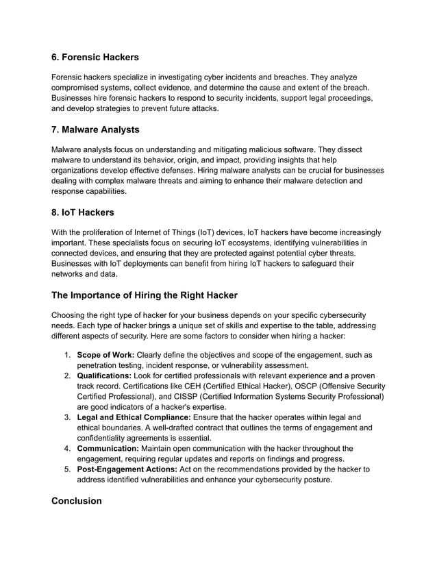 8 Types of Hackers You Can Hire for Your Business | PDF
