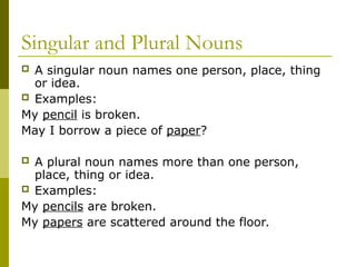 Parts of Speech: Nouns and Types of Nouns | PPT
