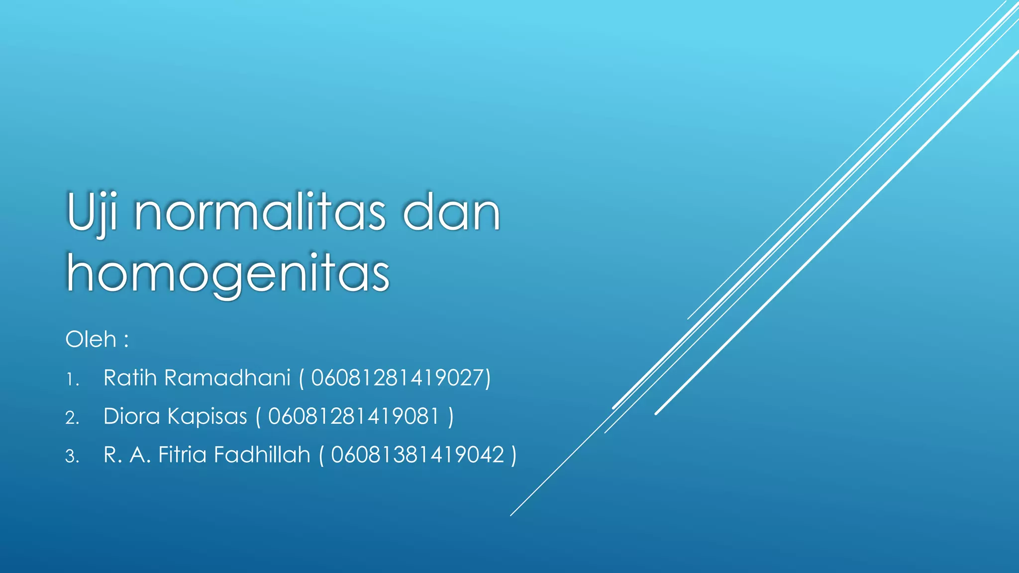 uji normalitas dan homogenitas | PDF