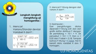 uji normalitas dan homogenitas | PDF