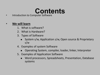 8unit1 introduction to computer software hardware | PPT