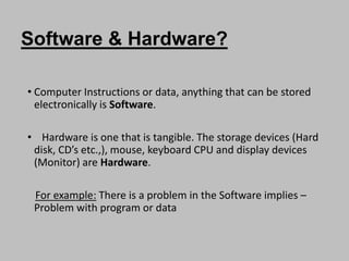 8unit1 introduction to computer software hardware | PPT