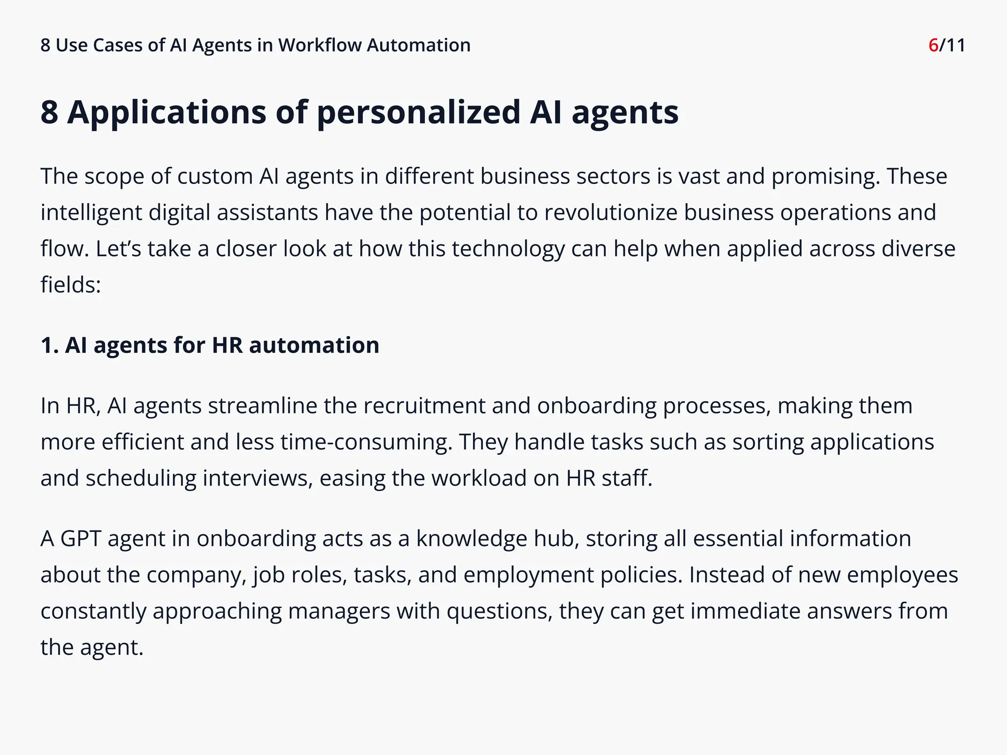 8 Use Cases Of Ai Agents In Workflow Automationpdf