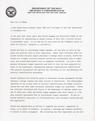 U.S. Navy letter of recommendation #1 | PDF