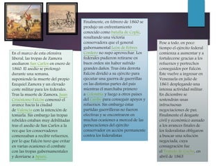 EL CAUDILLISMO – MILITARISMO 1830 – 1863 .LA GUERRA FEDERAL 1859 – 1863 ...