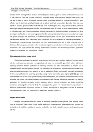 08_Small Scale Biomass Gasification Power Plant Management Vol.1 No.1 | PDF