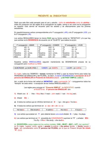 VERBOS : Auxiliares - Regulares - Irregulares | DOC