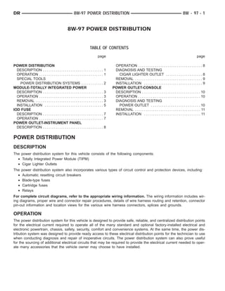 8w97 Power Distribution Maintenance Manual | PDF