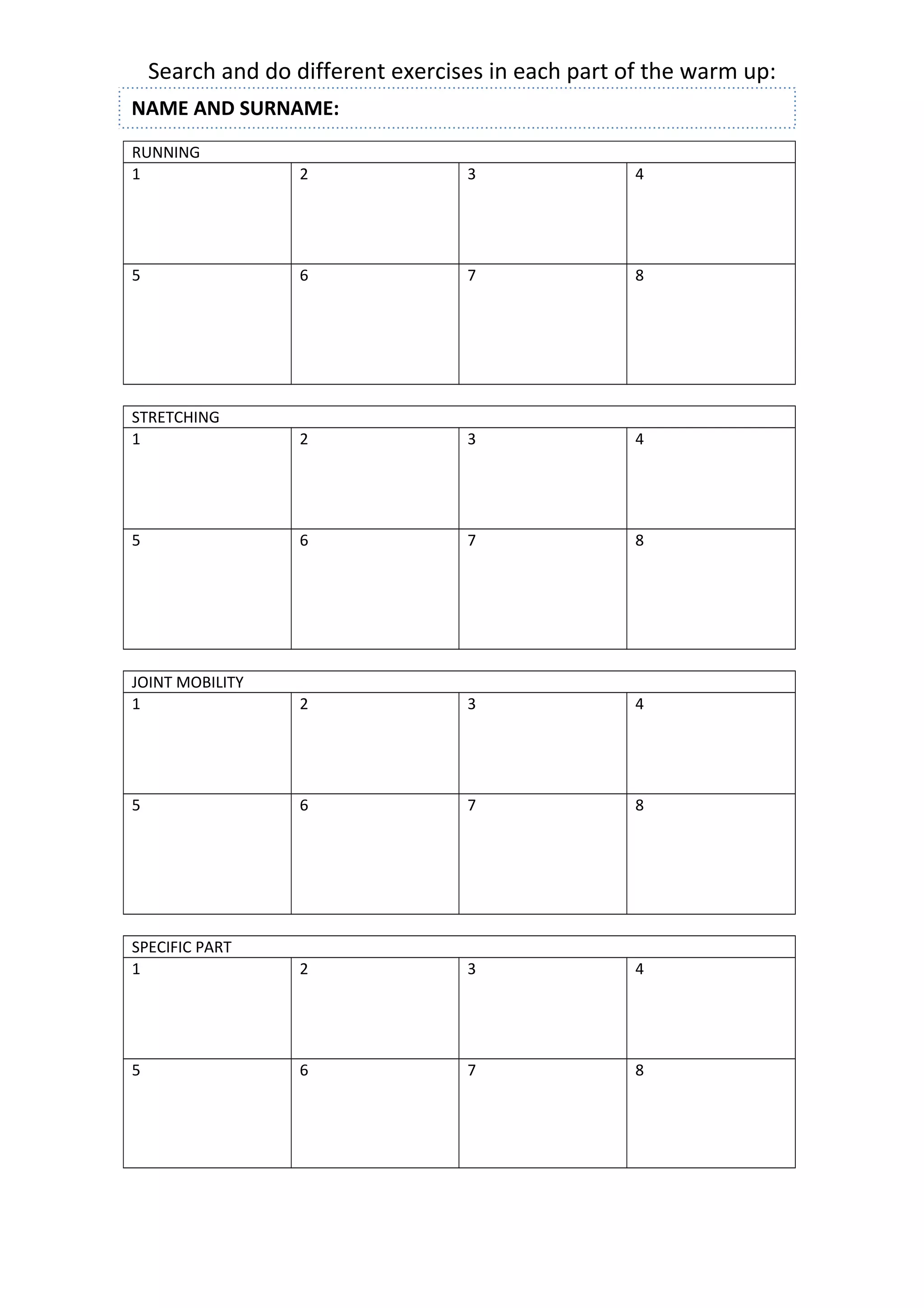 Warm up worksheet 1º and 2º ESO | PDF