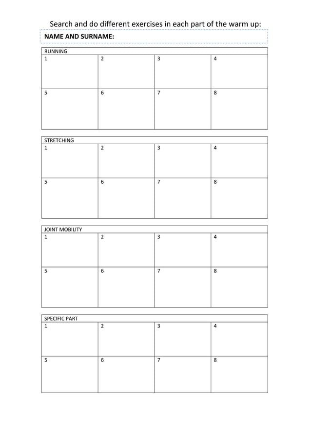 Warm up worksheet 1º and 2º ESO | PDF