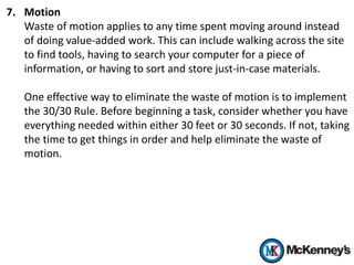 8 Wastes of LEAN Construction | PPTX