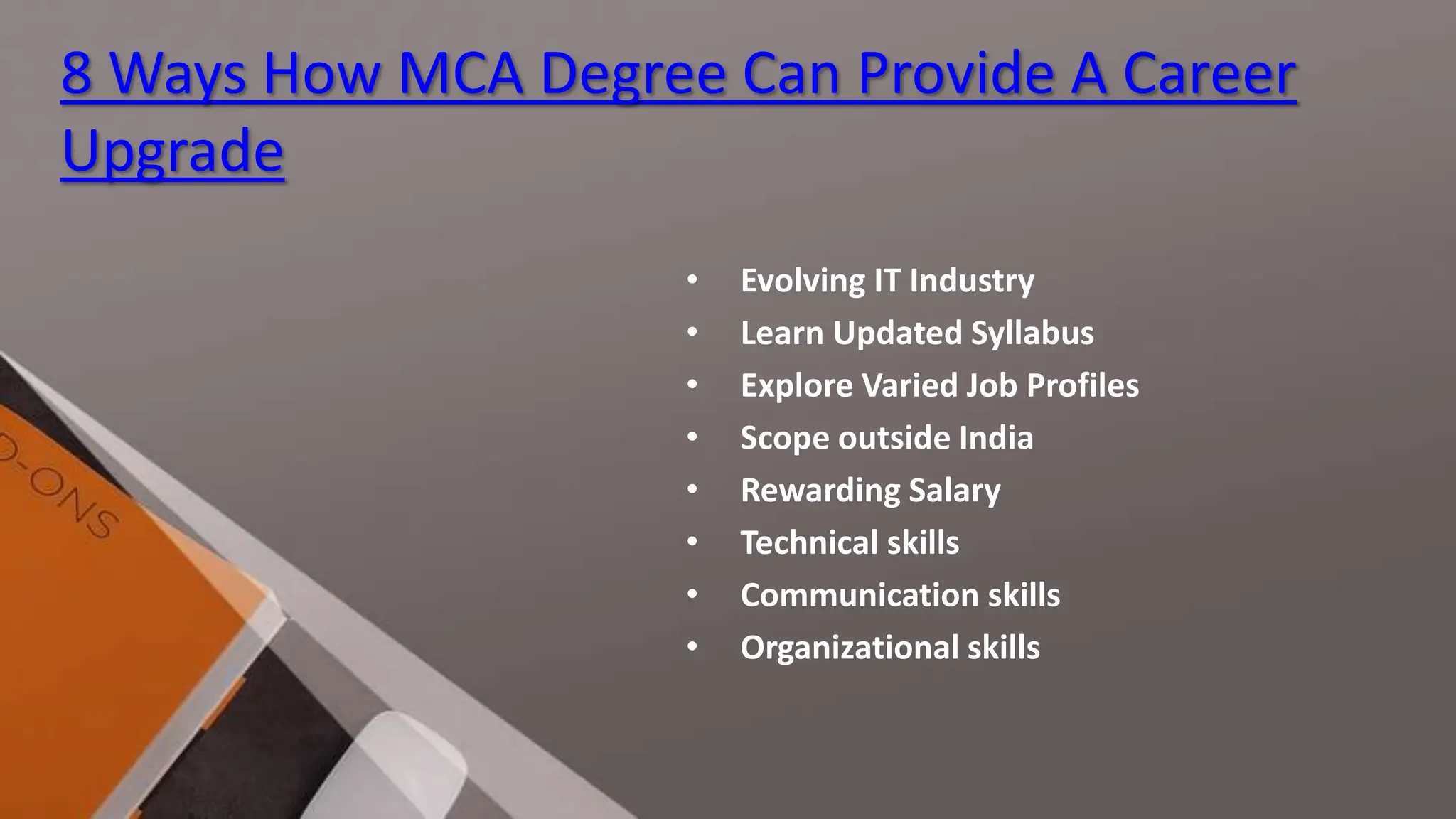 8 Ways An MCA Degree Can Provide A Career Upgrade | PPTX