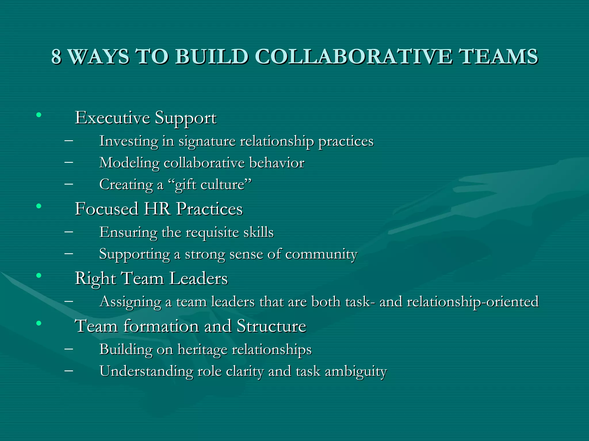 8 ways collaborative teams | PPT