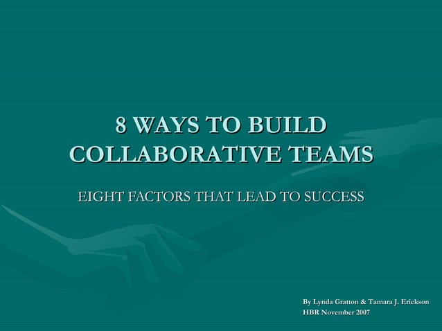 8 ways collaborative teams | PPT