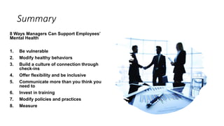 8 Ways Managers Can Support Employees’ Mental.pptx | Mental Health ...