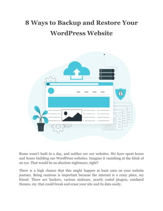 8 Ways to Backup and Restore Your WordPress Website | PDF