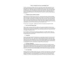 8 ways to maintain great scores and still hold a job | PPT