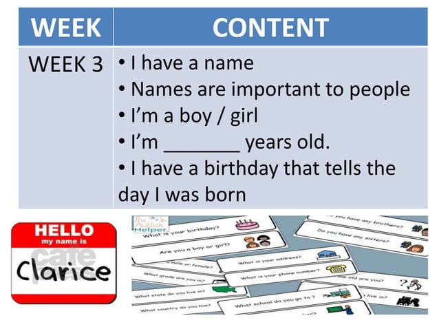 8 week curriculum presentation | PPTX