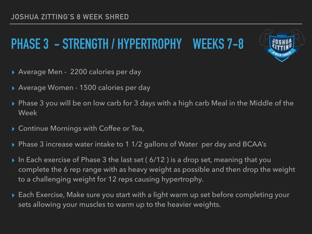 8+Week+Shred+Plan-+Starter+PDF (1).pdf | Bodybuilding | Sports