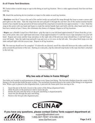 8 x 8 Frame Tent Setup Directions | PDF