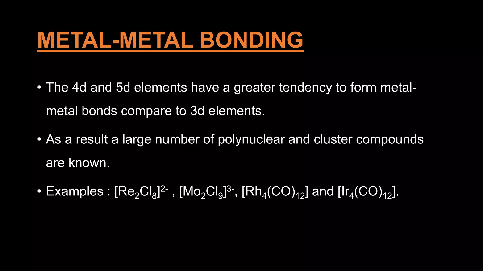 Comparative Study of d block elements, | PPTX