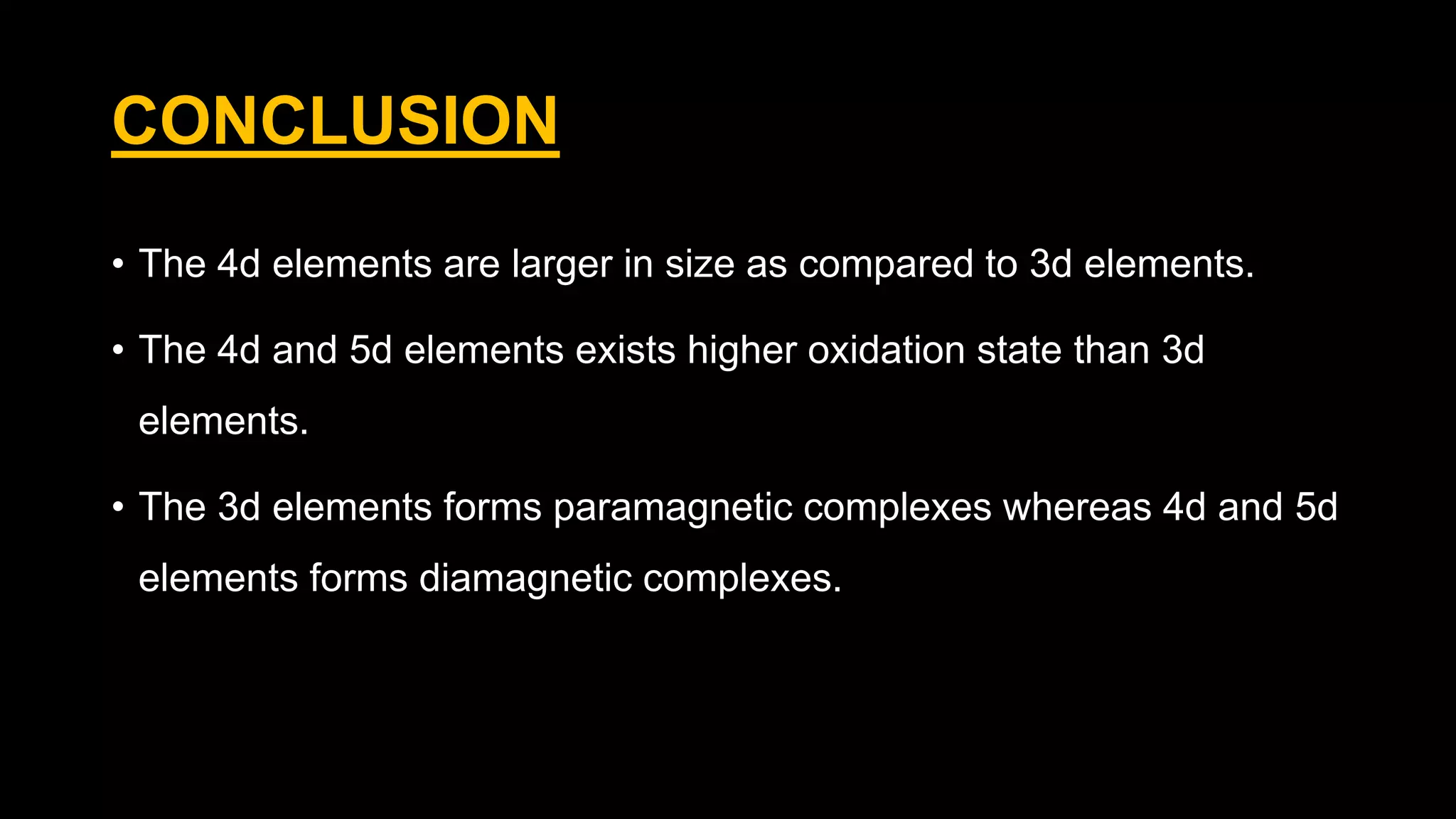 Comparative Study of d block elements, | PPTX