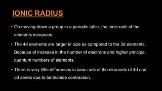 Comparative Study of d block elements, | PPTX