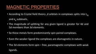 Comparative Study of d block elements, | PPTX
