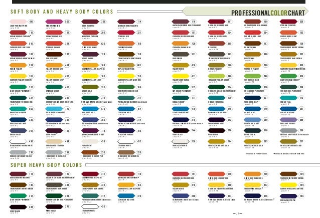 Liquitex Spray Paint Color Chart