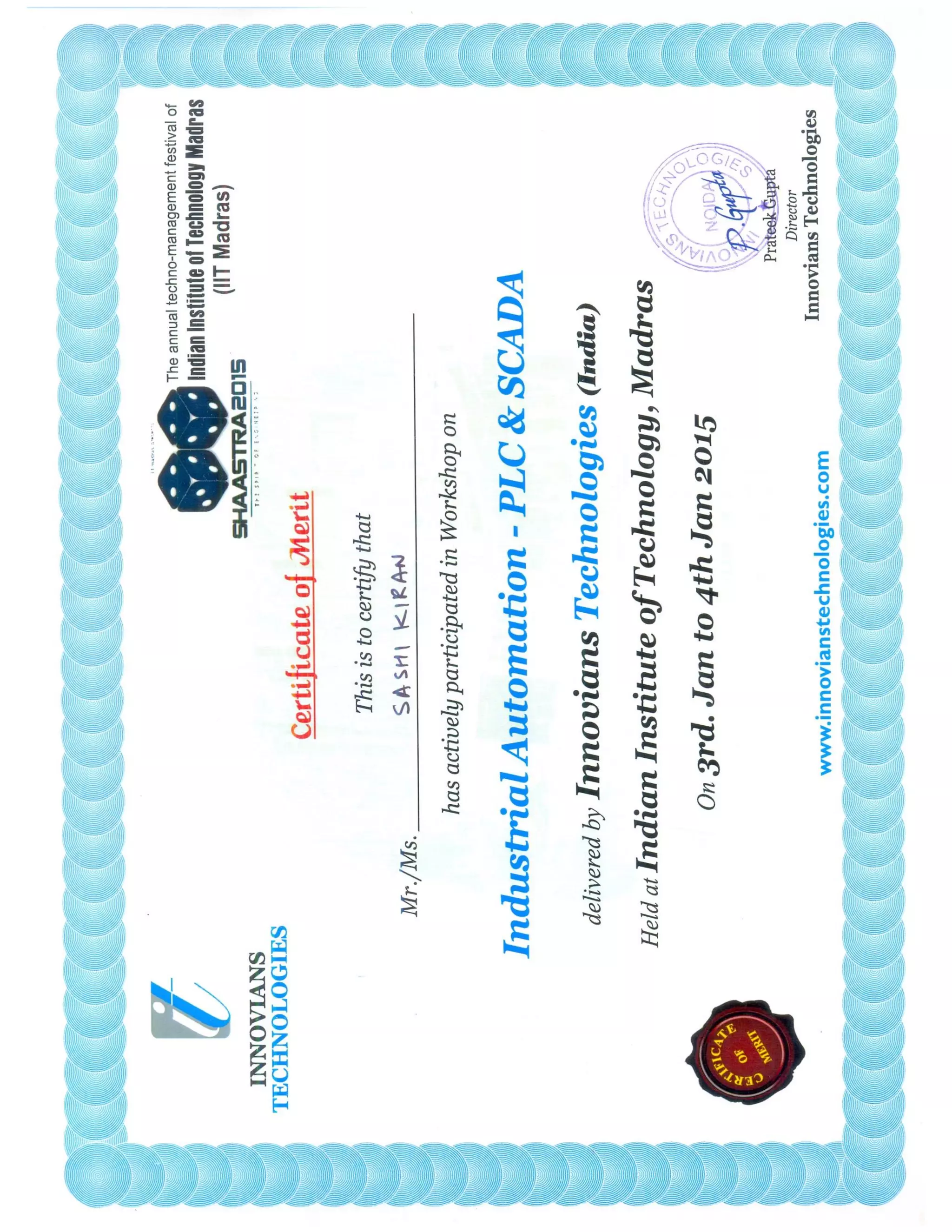 Plc Workshop Certificate Pdf