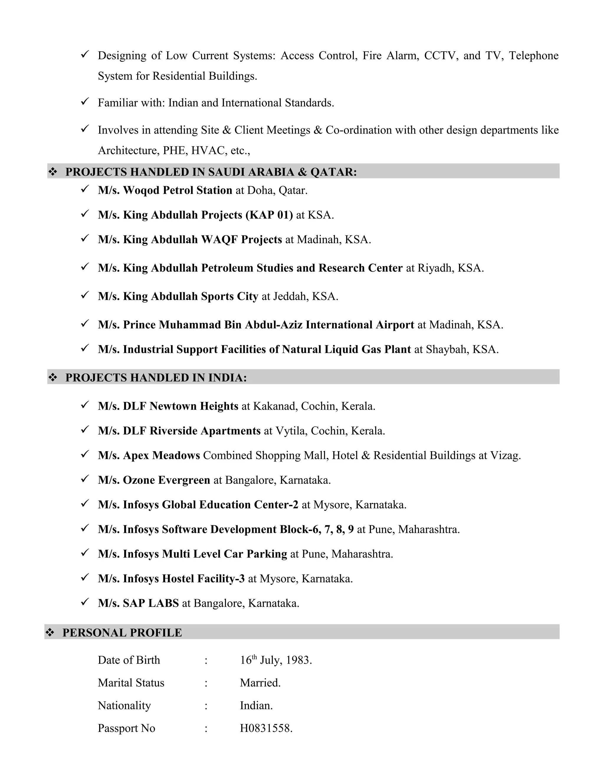 8 Years of Experience in Electrical Field | DOC