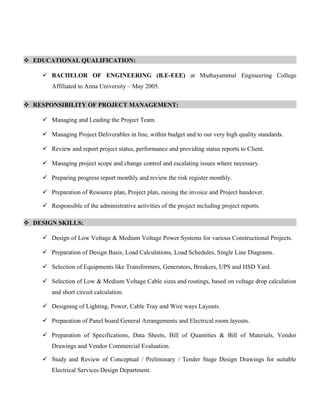 8 Years of Experience in Electrical Field | DOC