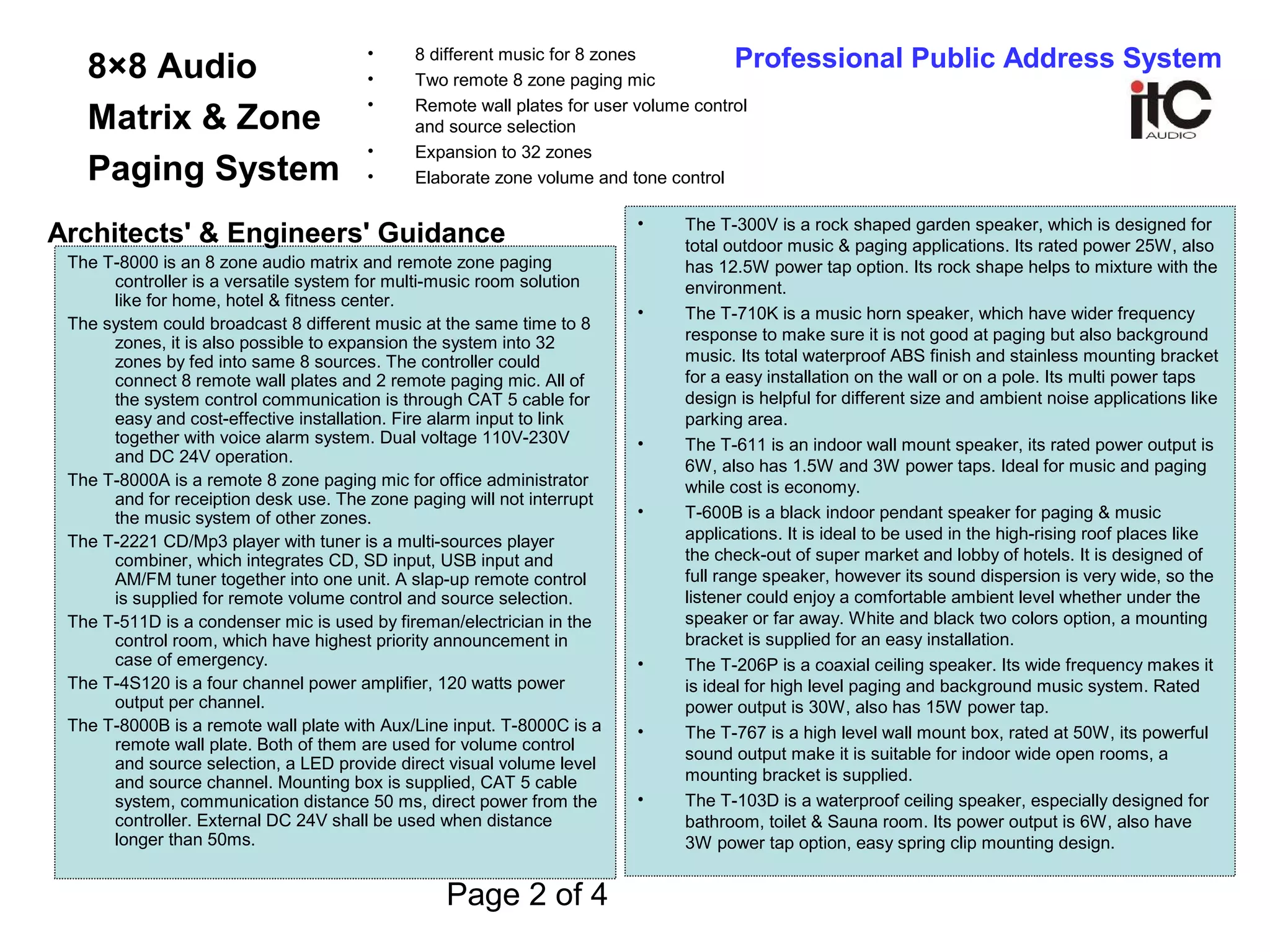 8 zone audio matrix & paging system | PPT