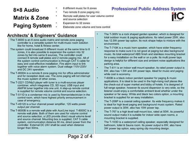 8 zone audio matrix & paging system | PPT | Audio Production | Content ...