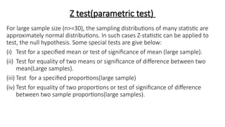 z test and t test - medical biostatistics .pptx