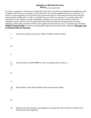 9 11 interview | PDF