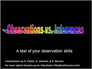 Observations v Inference | PPTX