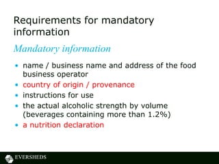 Food labelling and advertising | PPTX