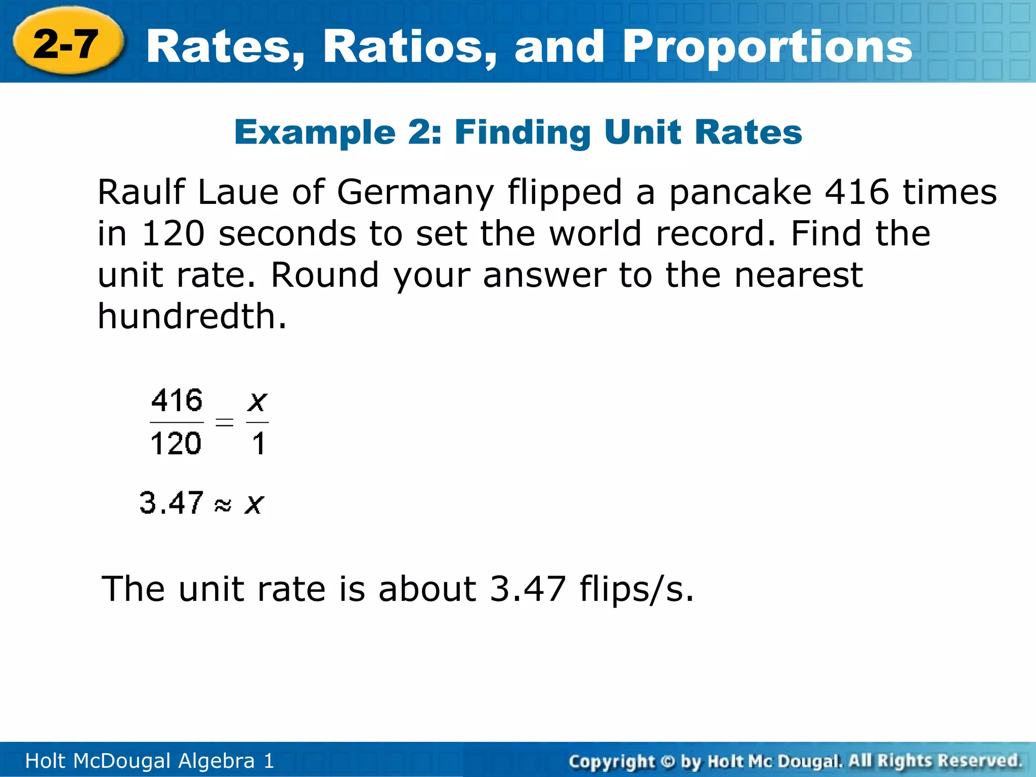 Algebra 1. 9.12 Lesson. Proportions | PPT