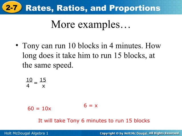 Algebra 1. 9.12 Lesson. Proportions | PPT