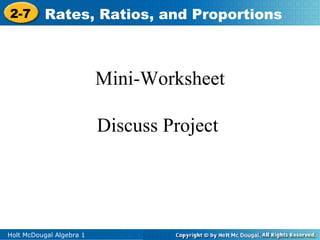 Algebra 1. 9.12 Lesson. Proportions | PPT