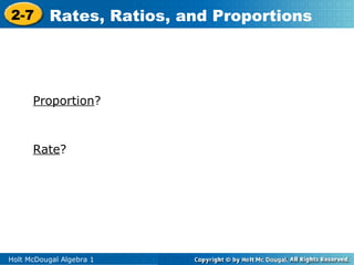 Algebra 1. 9.12 Lesson. Proportions | PPT